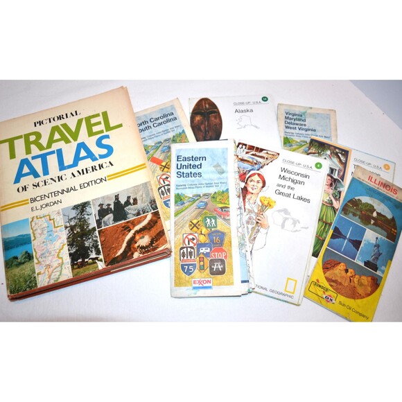 Other | Vintage Atlas And Maps 197s Circa Bicentennial Paper Ephemera ...